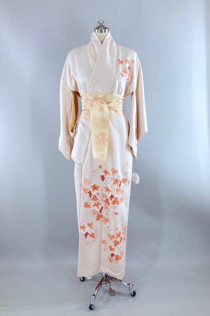 Vintage Ivory Grapevine Silk Kimono – ThisBlueBird
