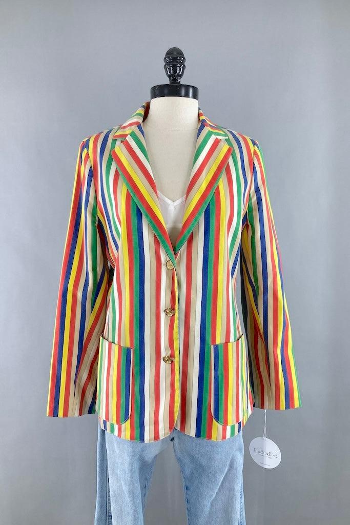 Vintage Rainbow Stripe Blazer – ThisBlueBird