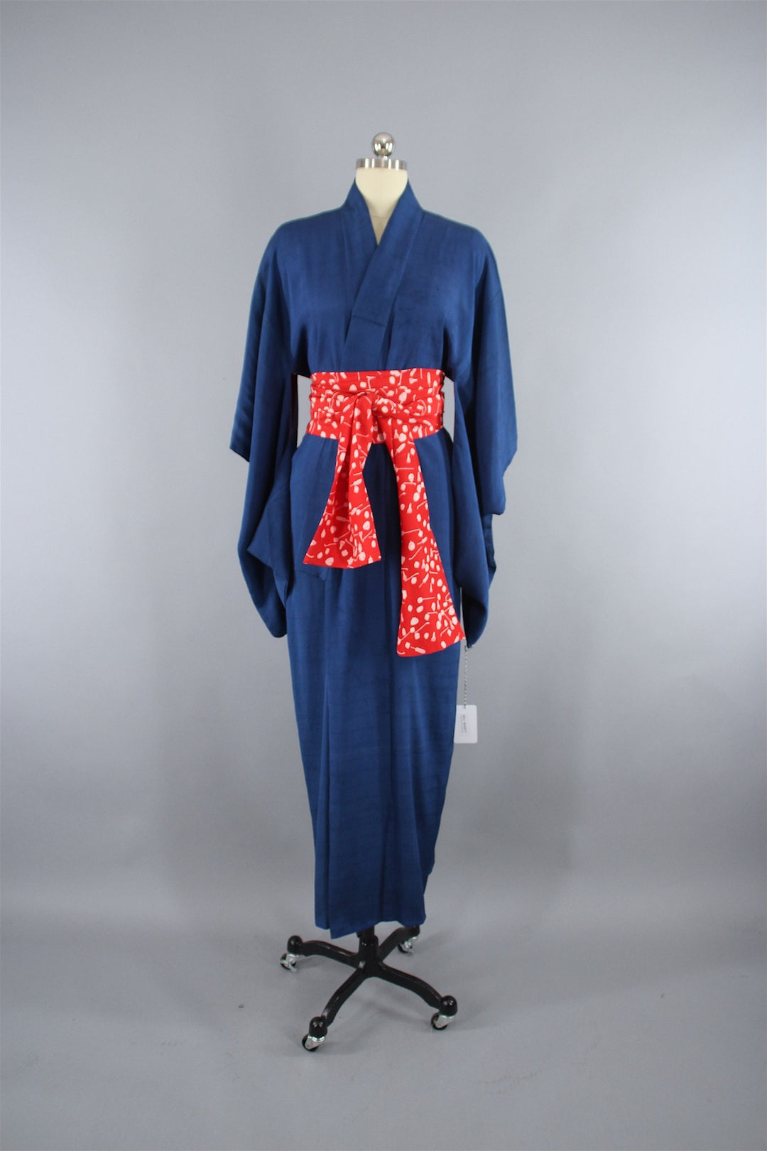 dark blue silk kimono