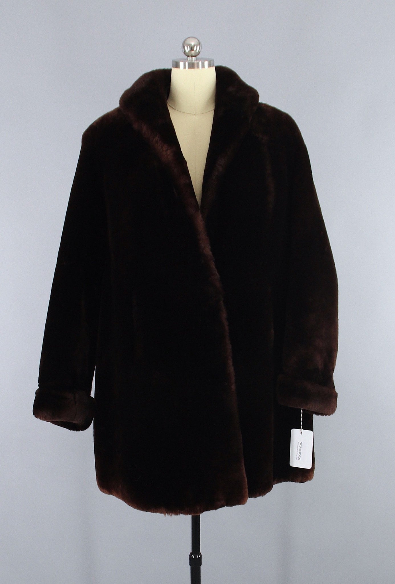 1960s Vintage Long Mouton Lamb Fur Coat / Chocolate Brown – ThisBlueBird