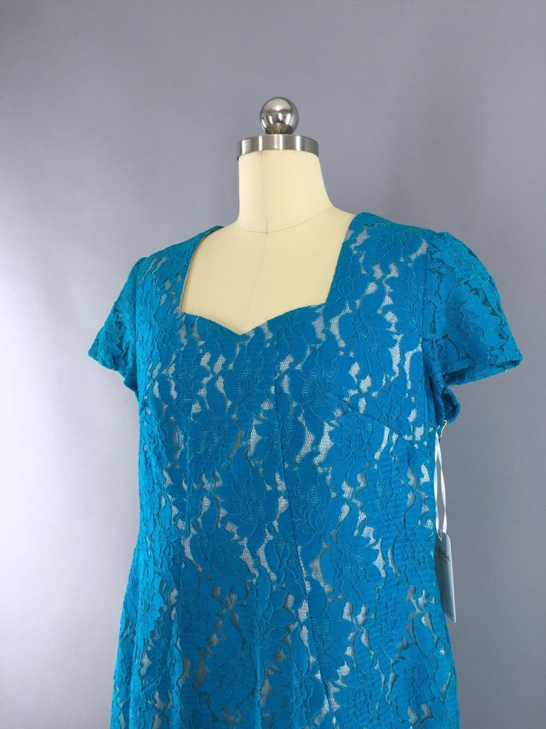 Vintage Turquoise Lace Cocktail Dress – ThisBlueBird