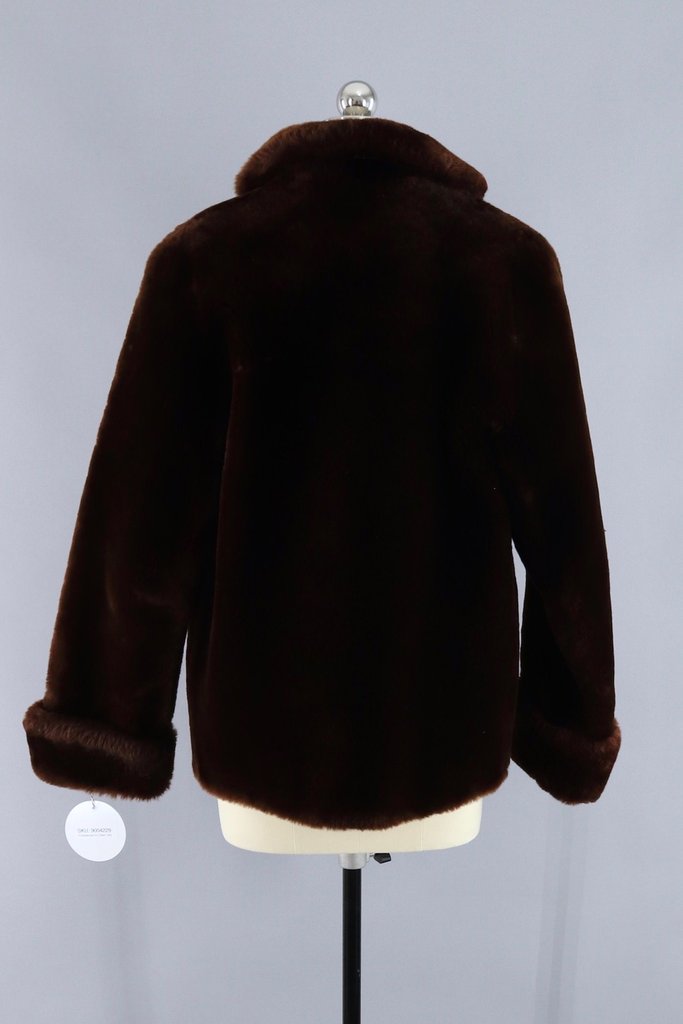 Vintage 1950s Dark Brown Sheared Lamb Mouton Fur Coat – ThisBlueBird