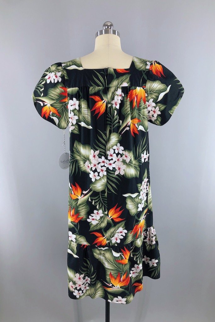 Vintage Black Hawaiian Aloha Dress – ThisBlueBird
