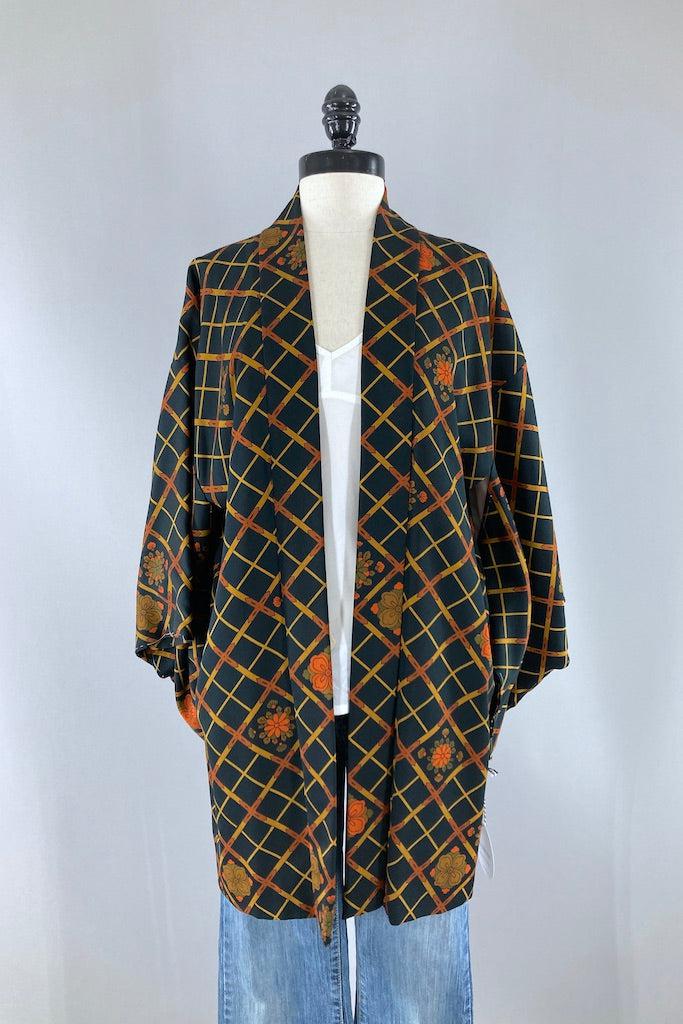 Vintage Black & Orange Silk Kimono Cardigan – ThisBlueBird