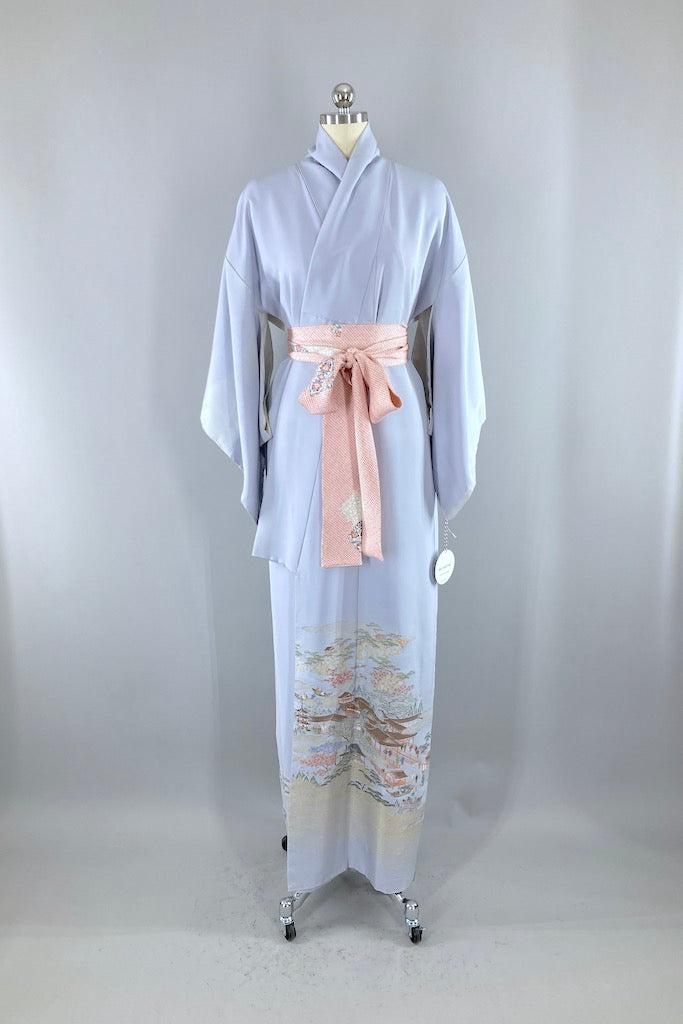 Vintage Ice Blue Pagoda Silk Kimono – ThisBlueBird