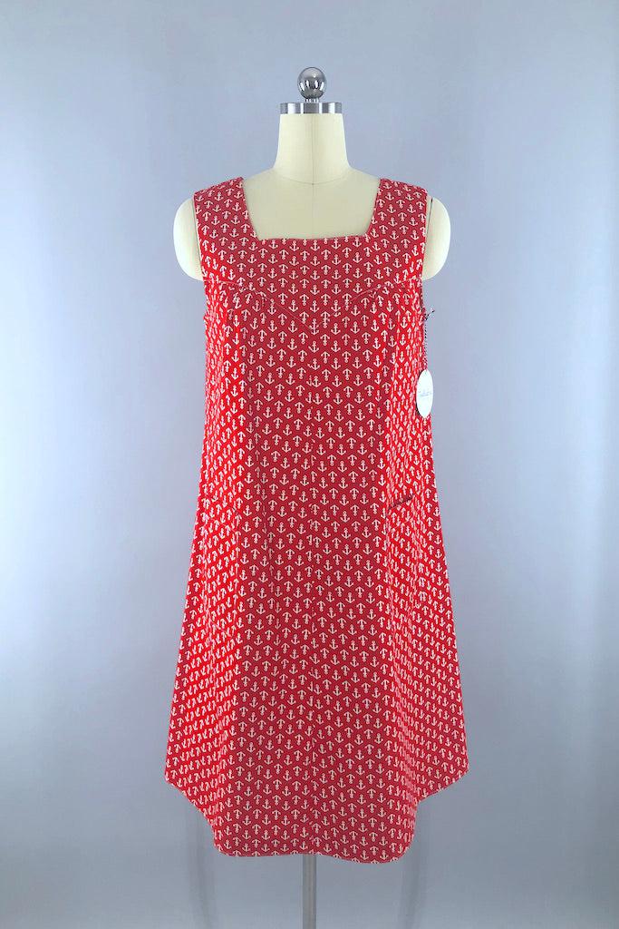 Vintage Preppy Nautical Anchor Print Sundress – ThisBlueBird