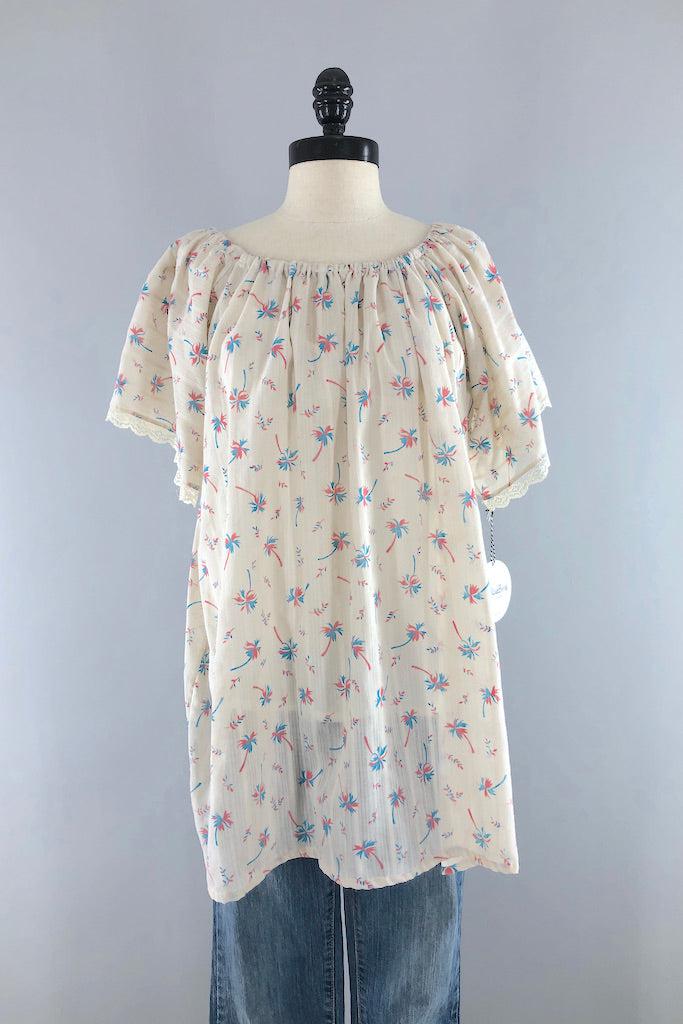 Vintage Plus Size Palm Tree Print Tunic – ThisBlueBird