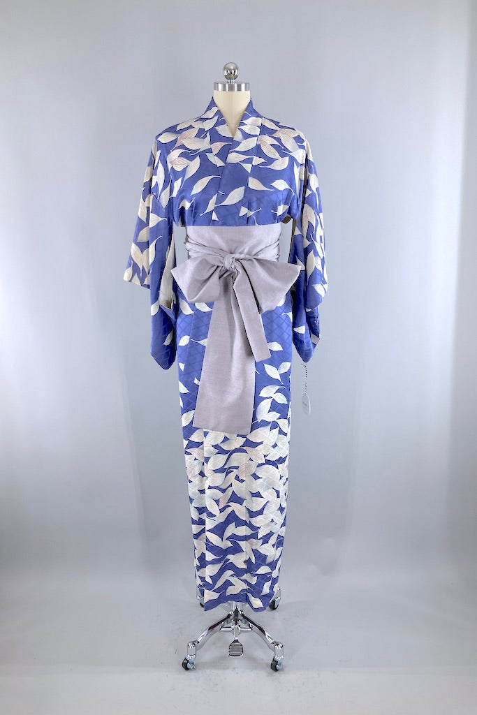 Vintage Purple Maple Leaf Print Kimono Robe – ThisBlueBird