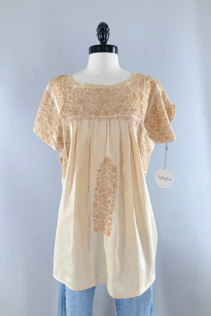 Vintage Tan Embroidered Mexican Tunic – ThisBlueBird