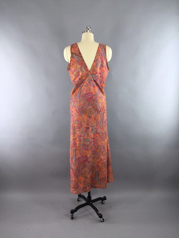 Indian Sari Maxi Dress / Vintage Indian Sari / Feathers – ThisBlueBird