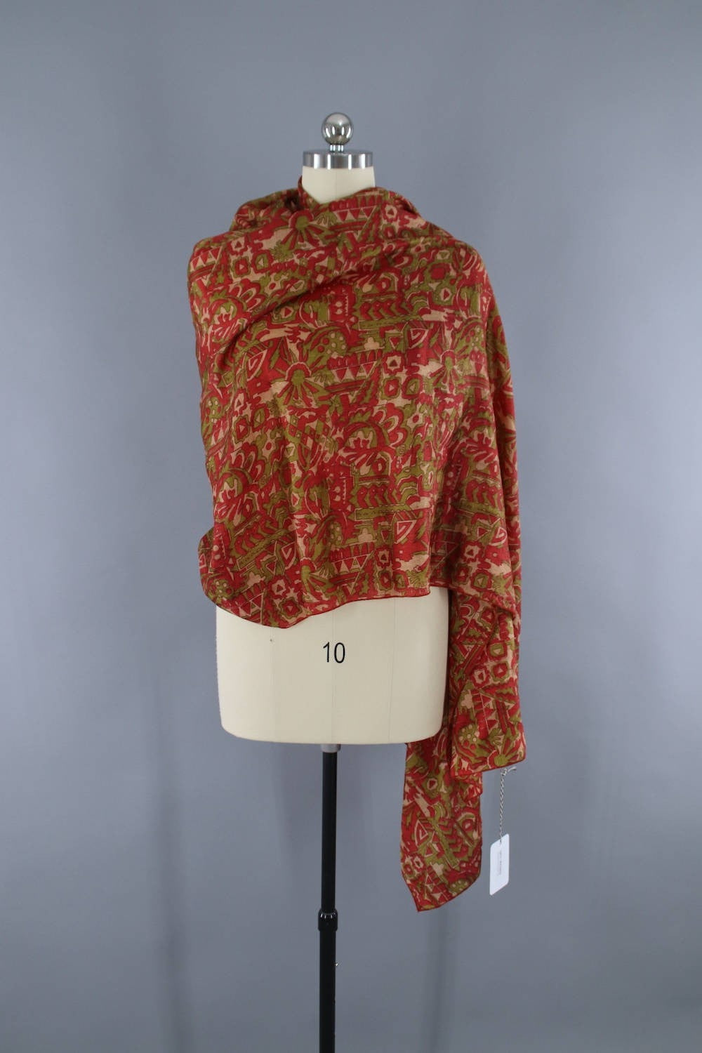 Sari Scarf Shawl Wrap Stole / Brown Orange Abstract Print – ThisBlueBird