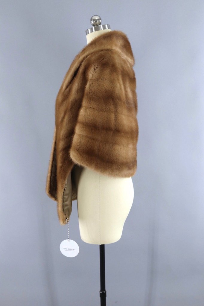 Vintage 1940s to 1950s Tan Fur Stole Cape – ThisBlueBird