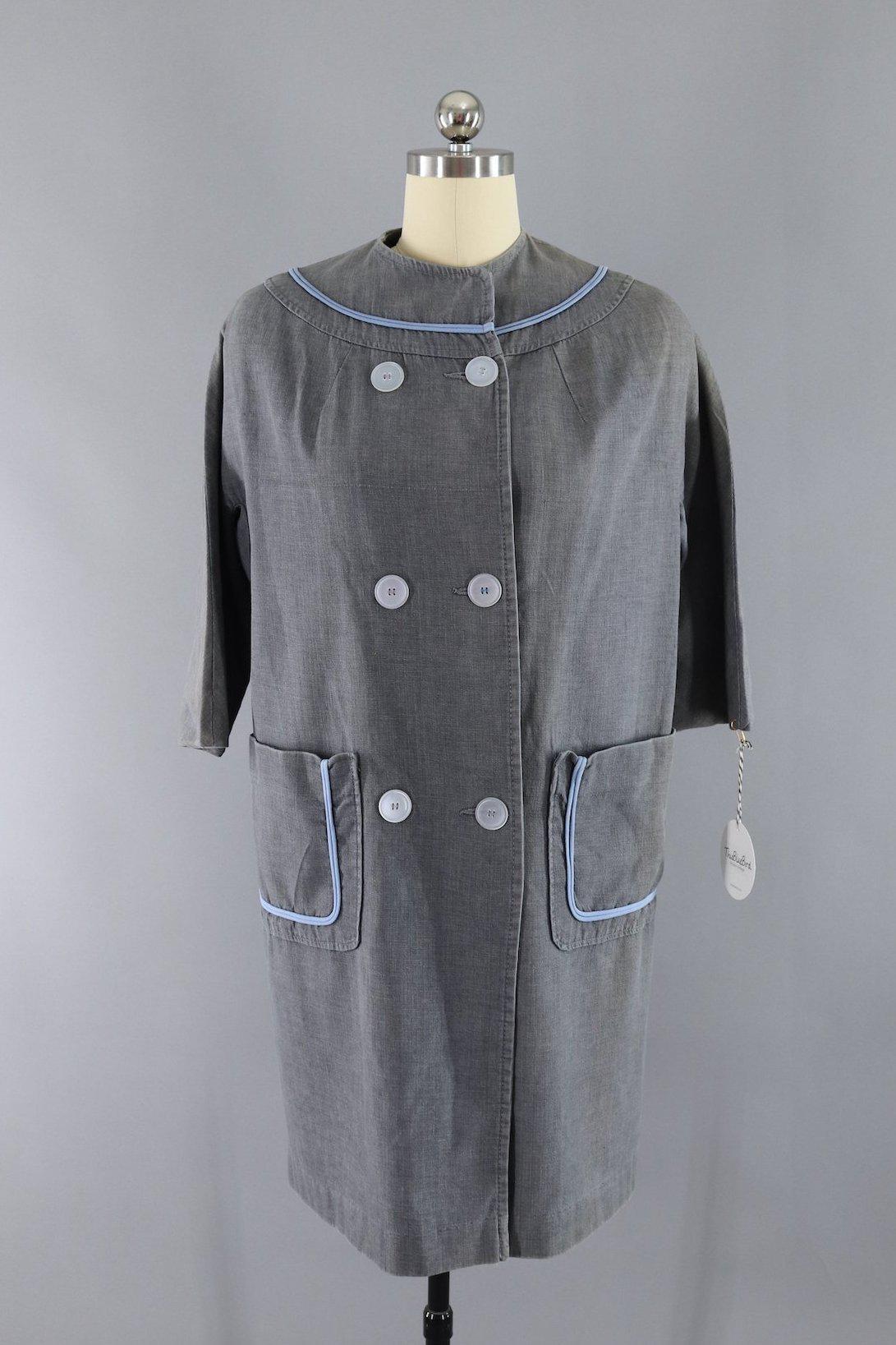 Vintage 1960s Grey Denim Car Coat – ThisBlueBird