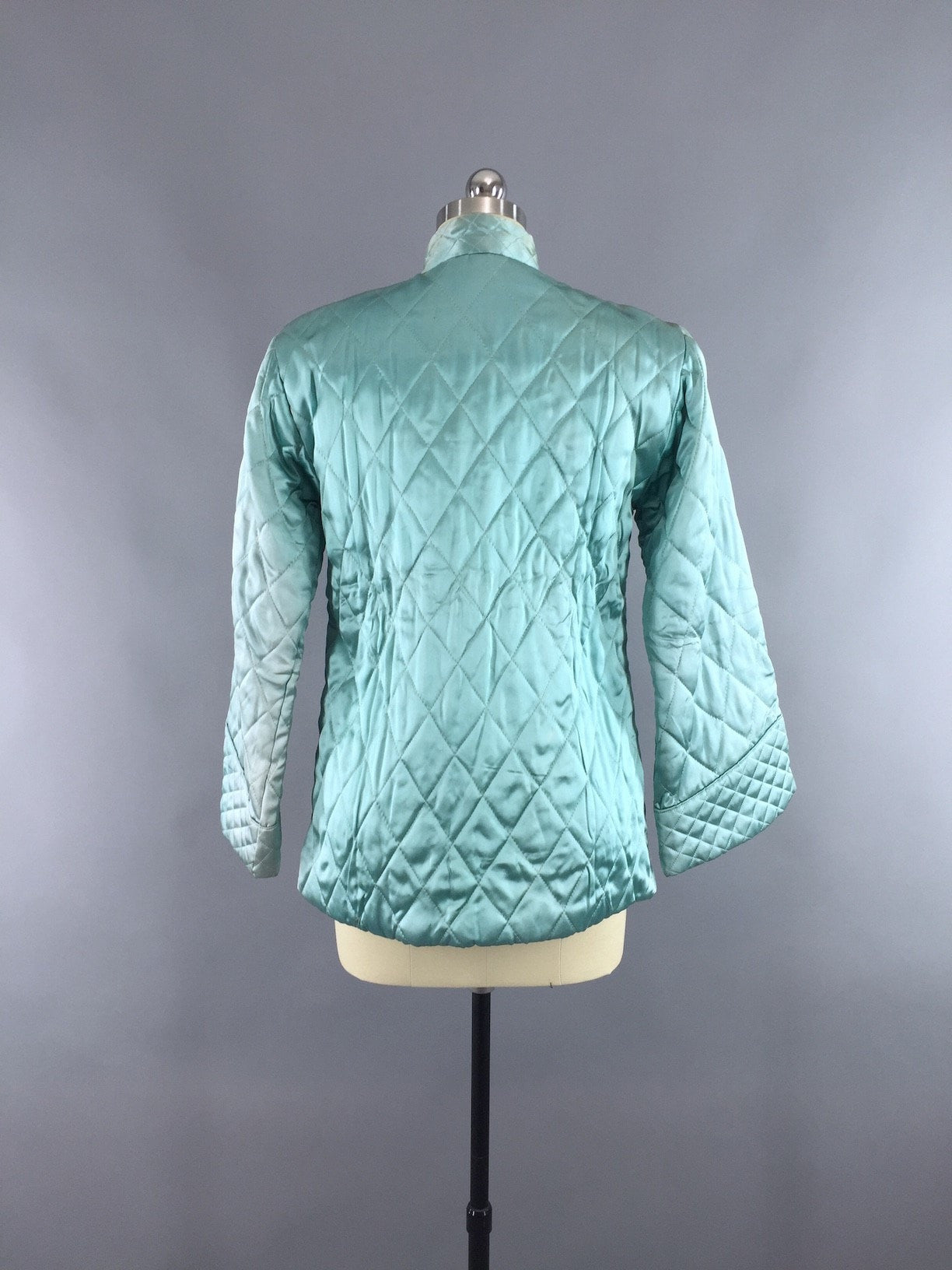 Vintage 1960s Jacket / Blue Satin Quilted Coat – ThisBlueBird