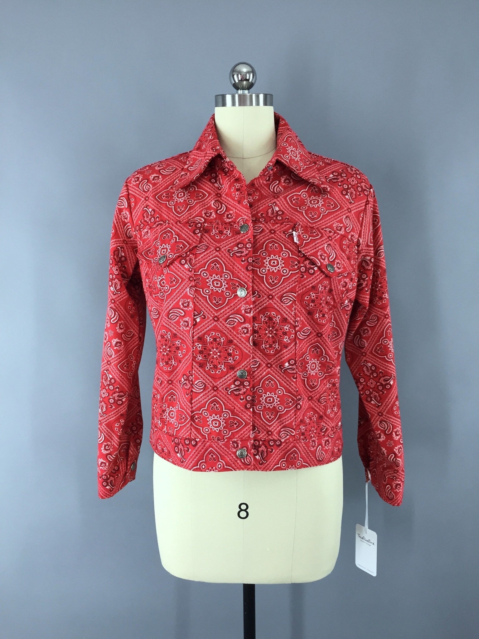 Vintage 1970s Rockabilly Paisley Handkerchief Print Country Western Le ...