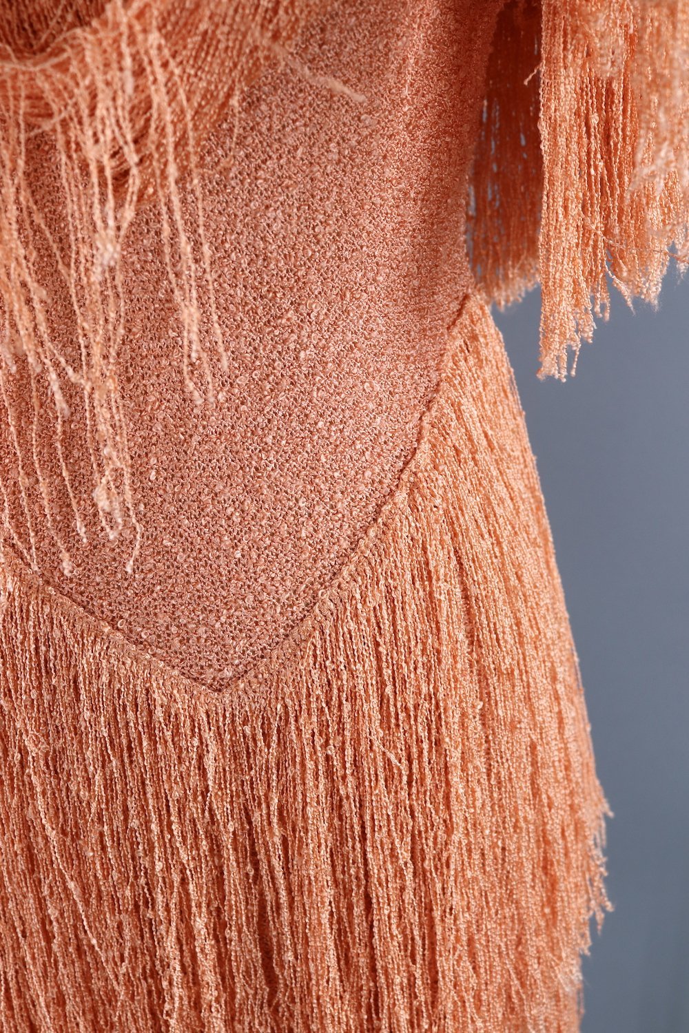 Vintage 1980s French Rags Fringed Dress / Apricot Orange – ThisBlueBird