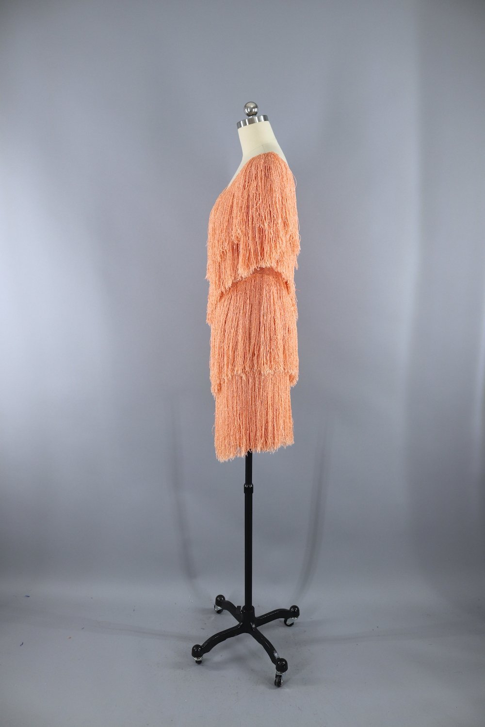 Vintage 1980s French Rags Fringed Dress / Apricot Orange – ThisBlueBird