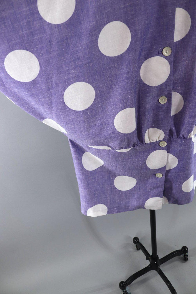 Vintage 1980s Puccini Day Dress / Periwinkle Blue Polka Dots – ThisBlueBird