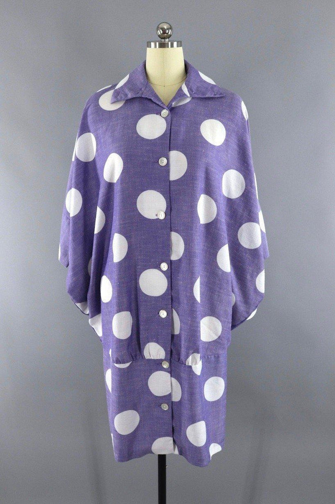 Vintage 1980s Puccini Day Dress / Periwinkle Blue Polka Dots – ThisBlueBird