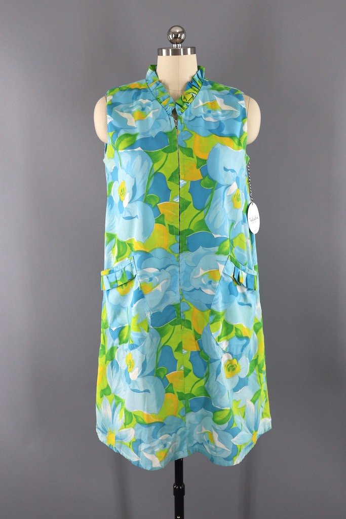 Vintage Aqua Floral Sundress – ThisBlueBird