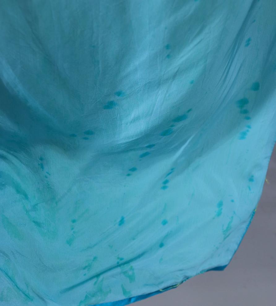 Vintage Asian Embroidered Robe / Aqua Blue & Yellow Satin – ThisBlueBird