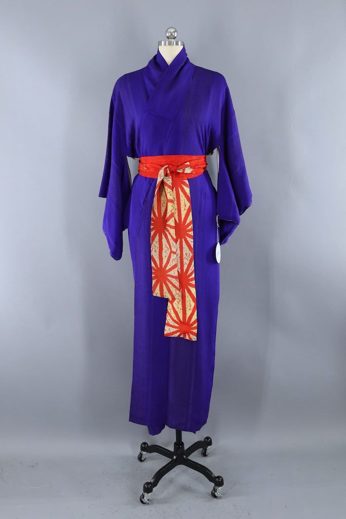 Vintage Blue Pinstripe Kimono Robe – ThisBlueBird