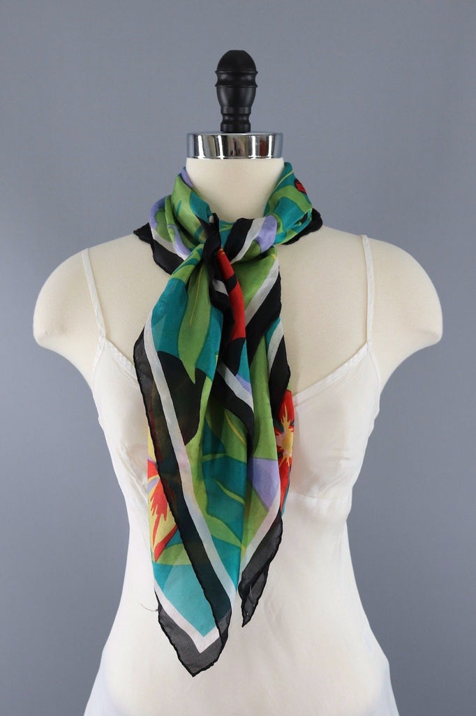 Vintage Green Parrot Scarf – ThisBlueBird