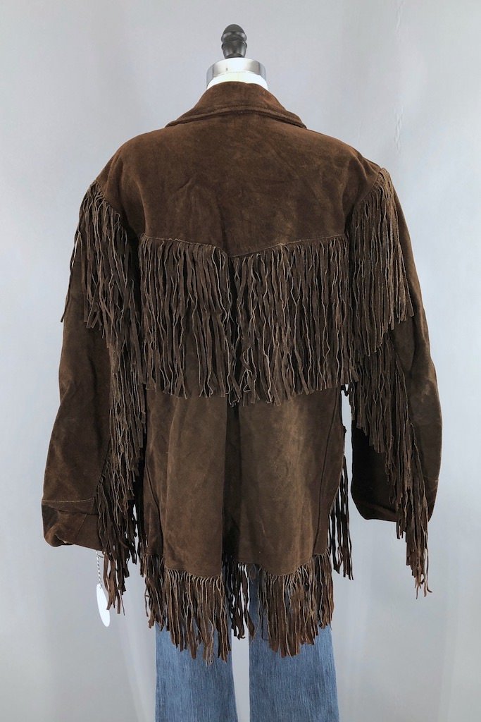 Vintage Heavy Suede Fringed Coat – ThisBlueBird
