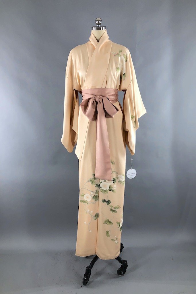 Vintage Morning Glory Silk Kimono Robe – ThisBlueBird