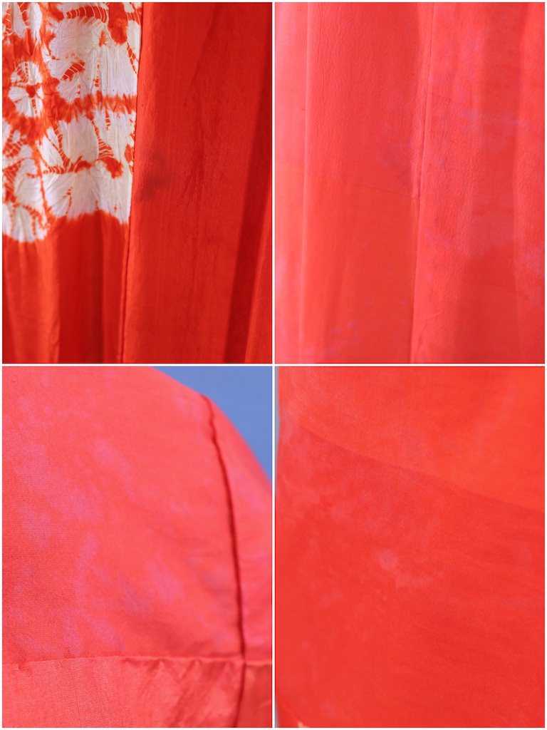 Vintage Red-Orange Shibori Silk Kimono Robe – ThisBlueBird