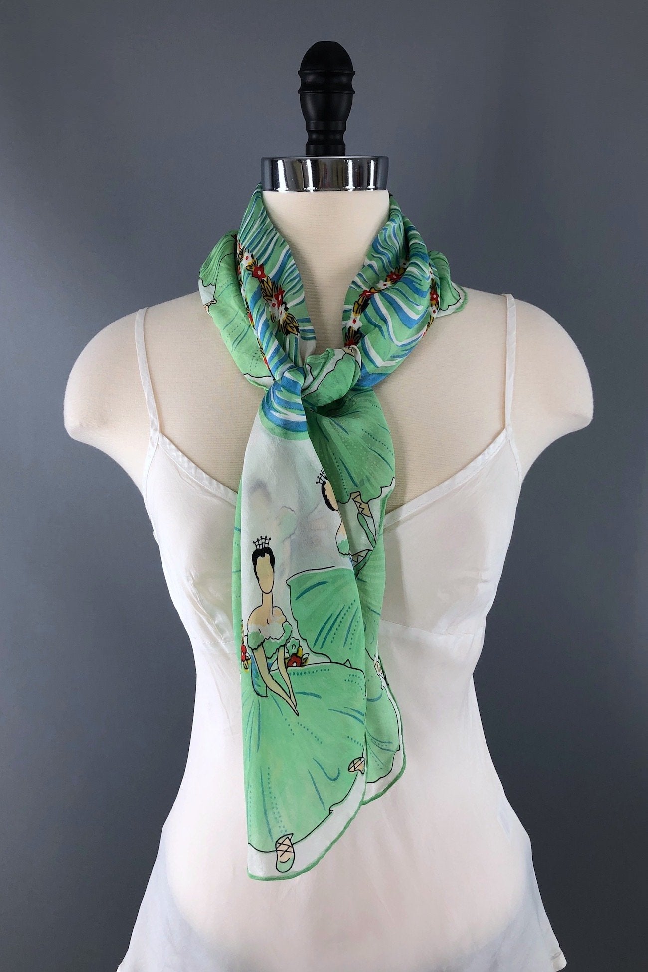 Vintage Silk Scarf with Ballerina Dancers Novelty Print – ThisBlueBird