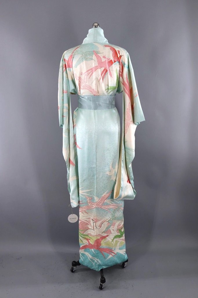 Vintage Blue Birds Silk Kimono Robe – ThisBlueBird