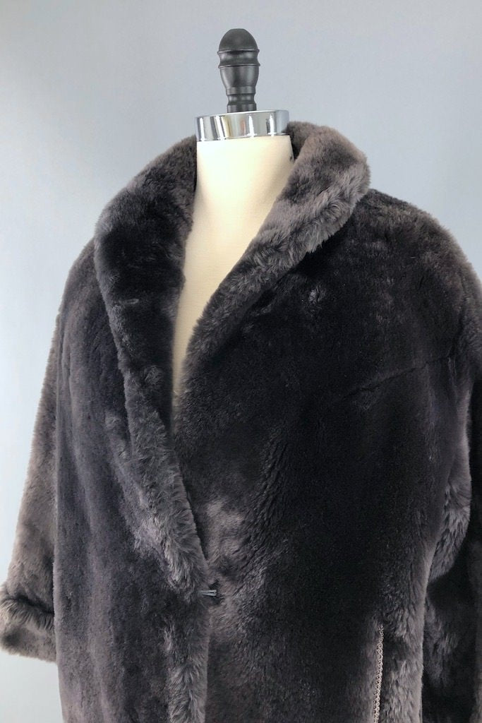 Vintage Smoke Grey Mouton Fur Coat – ThisBlueBird