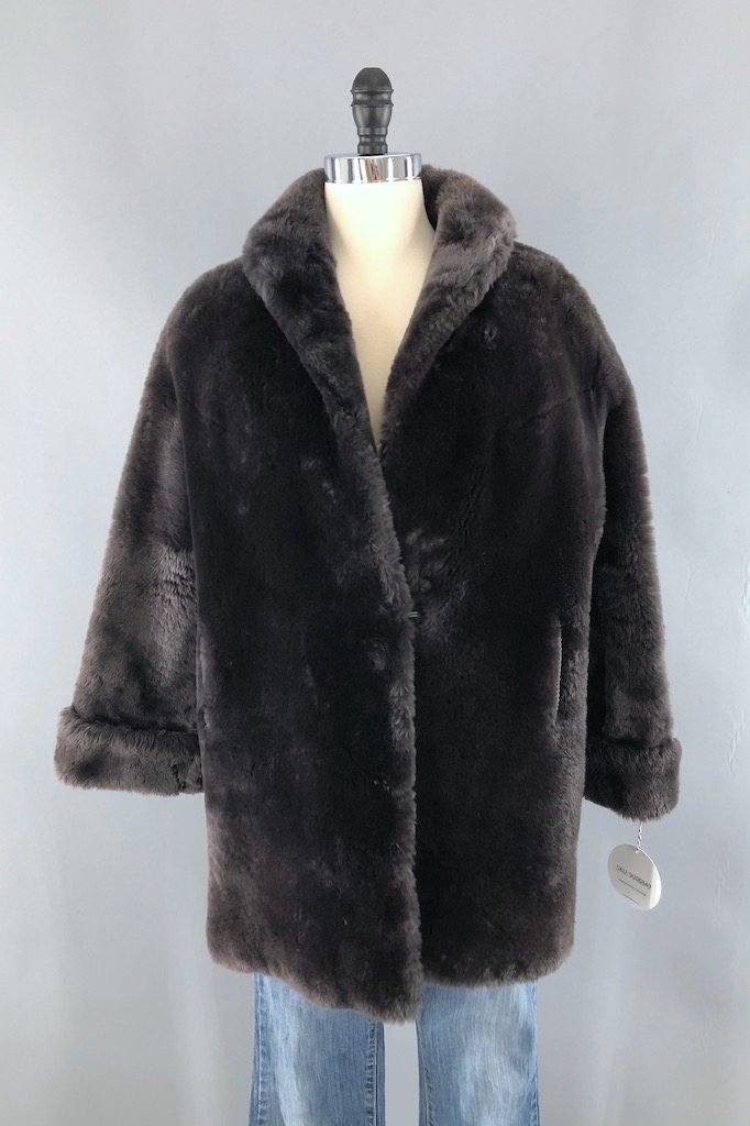 Vintage Smoke Grey Mouton Fur Coat – ThisBlueBird