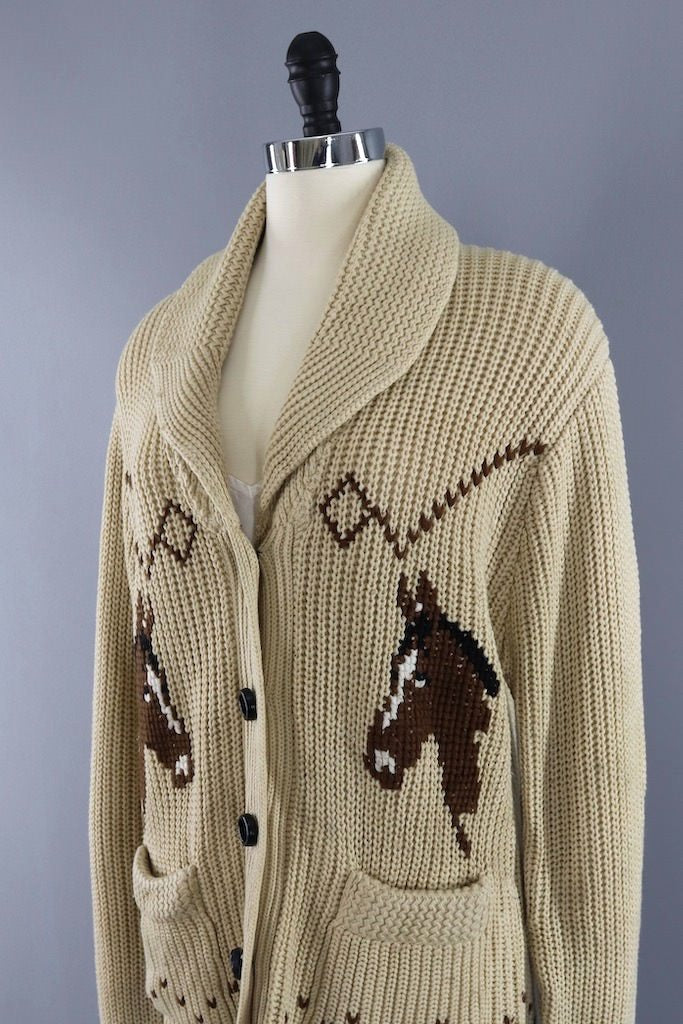 Vintage Western Horses Cardigan Sweater – ThisBlueBird